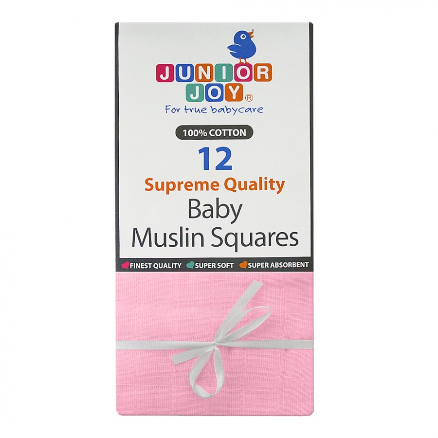 Junior Joy Cotton Muslin Squares - 12 Pack | The Nappy Gurus